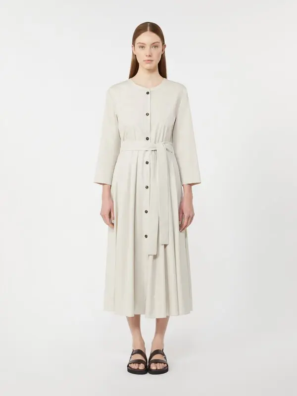 Max Mara Cotton Poplin Fit-and-flare Dress - Ice