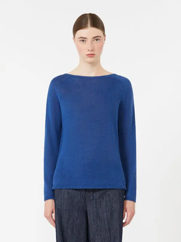 Max Mara Linen Yarn Sweater - Cornflower Blue