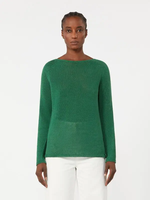 Max Mara Linen Yarn Sweater - Green