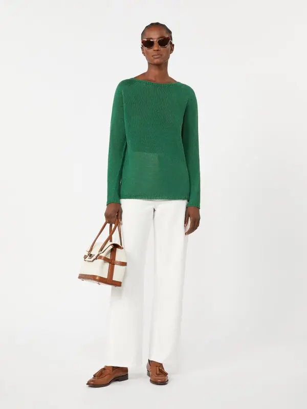 Max Mara Linen Yarn Sweater - Green