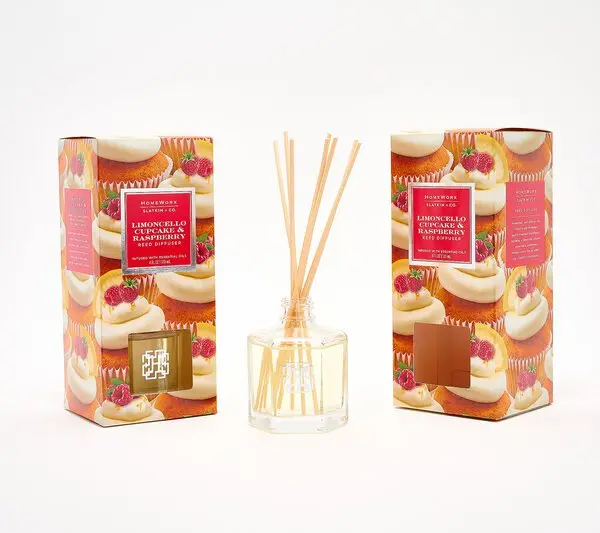 HOMEWORX BY SLATKIN + CO. Homeworx Slatkin+co. S/2 Rasp Limon Cupcake Reed Diffusers - One-color