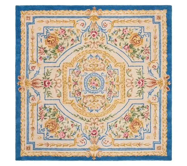 SAFAVIEH Savonnerie Palais Fleur Wool 6' X 6' S Quare Rug - One-color