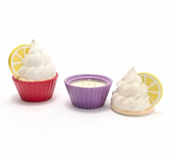 HOMEWORX BY SLATKIN + CO. Homeworx Slatkin+co. S/2 6z Limoncello Cupcake Candles - One-color