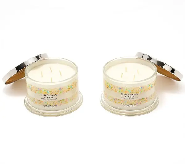 HOMEWORX BY SLATKIN + CO. S/2 18oz Birthday Cake Candles - One-color
