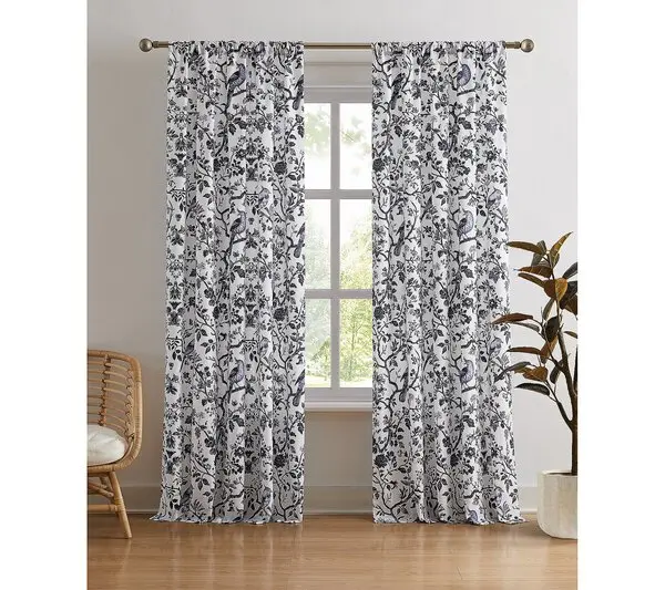 BROOKLYN LOOM Ava Floral 50x96 Window Curtain - One-color