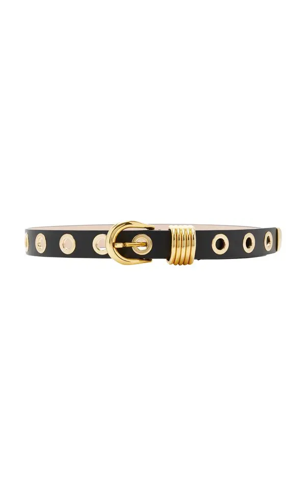 DEHANCHE Hollyhock Rivet Leather Belt - Black