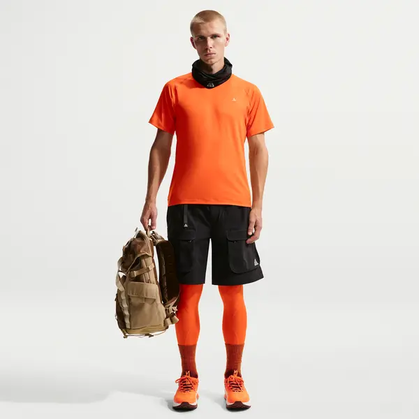 Nike Wildsee" Dri-fit Short-sleeve Base Layer Top - Orange