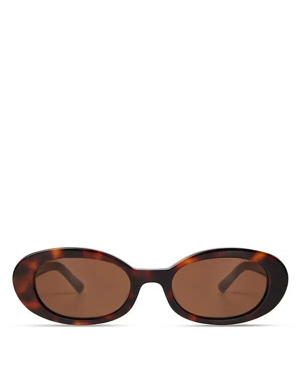 ELISA JOHNSON Lyric Oval Sunglasses - Brown Tortoise