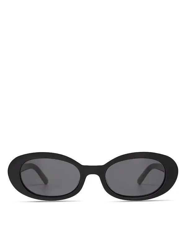 ELISA JOHNSON Lyric Oval Sunglasses - Gloss Black