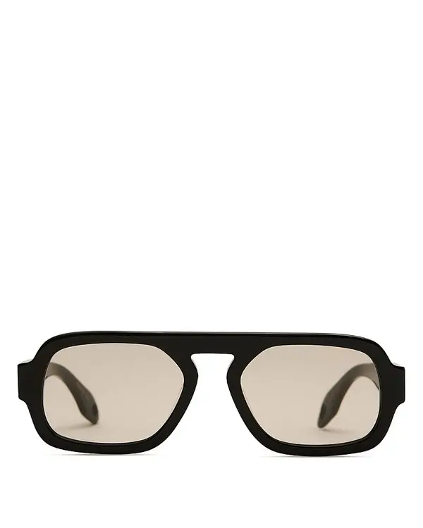 ELISA JOHNSON Kendall Rectangular Sunglasses, 55mm - Gloss Black