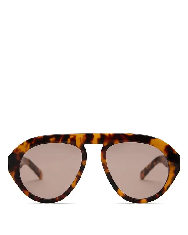 ELISA JOHNSON Val Aviator Sunglasses - Brown Tortoise