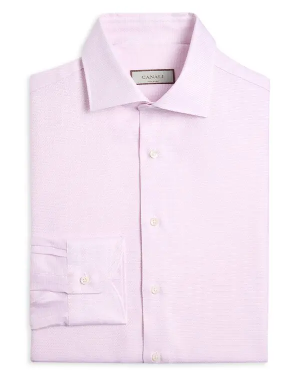 Canali Regular Fit Geo Weave Dress Shirt