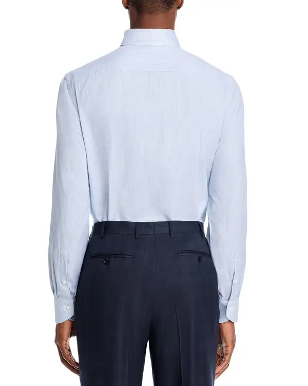 Canali Regular Fit Micro Check Dress Shirt