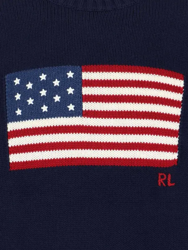 Polo Ralph Lauren Flag Cotton Sweater - Blue
