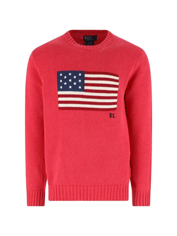Polo Ralph Lauren Flag Cotton Sweater - Red