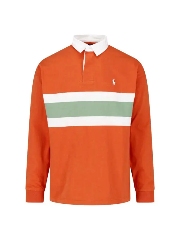 Polo Ralph Lauren Striped Rugby Polo - Orange