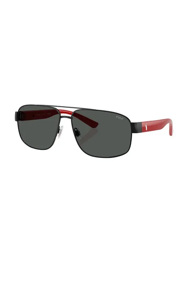 Polo Ralph Lauren Pilot Sunglasses - Shiny Red & Black