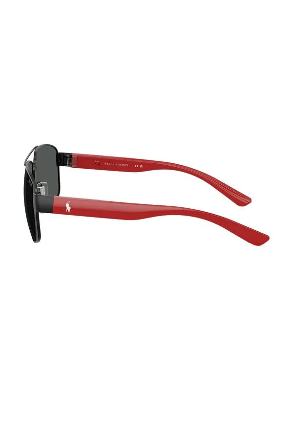 Polo Ralph Lauren Pilot Sunglasses - Shiny Red & Black