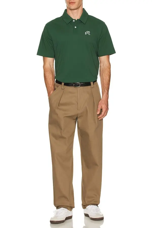MALBON Fairway Baldwin Polo In Green - Forest