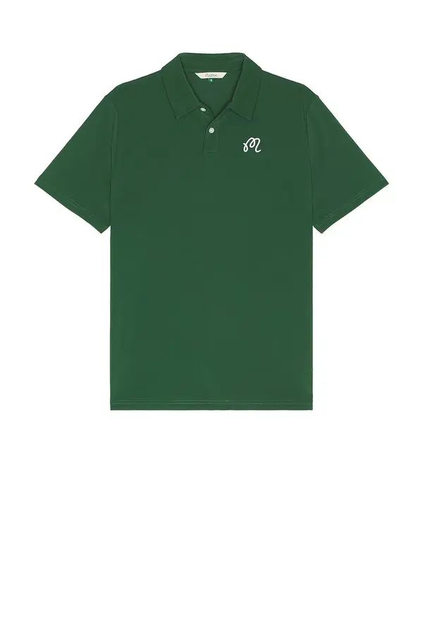 MALBON Fairway Baldwin Polo In Green - Forest