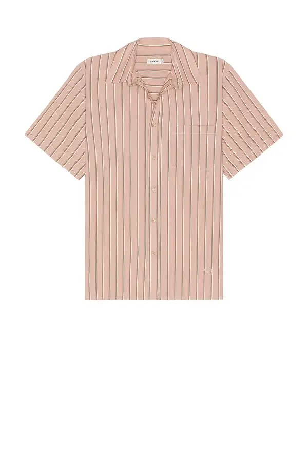 Simkhai Deacon Short Sleeve Oversized Shirt In Pink