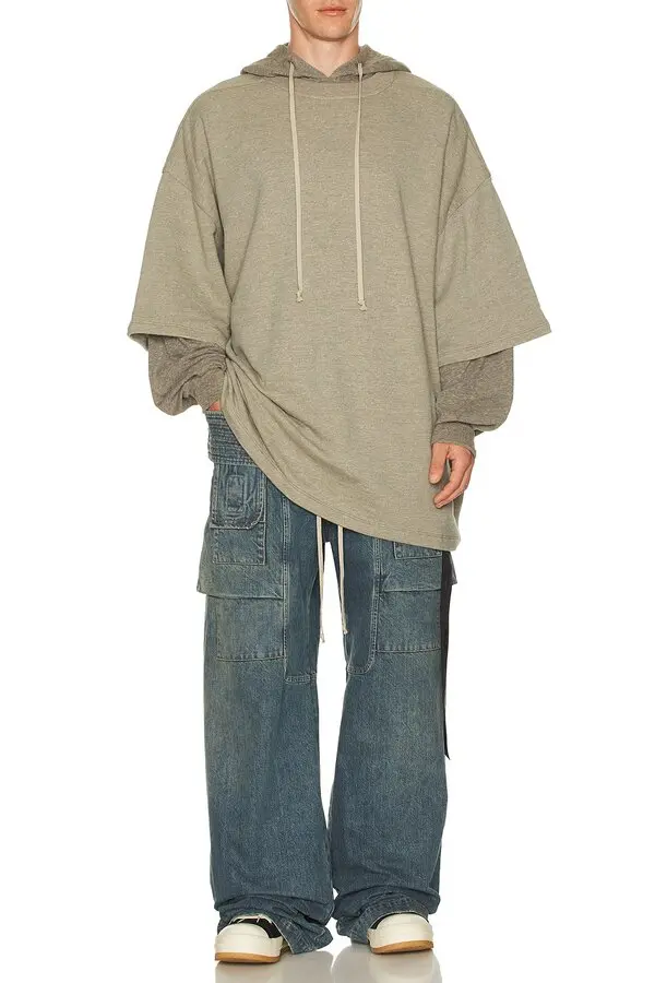 Rick Owens Creatch Wide Leg Cargo Drawstring Pants