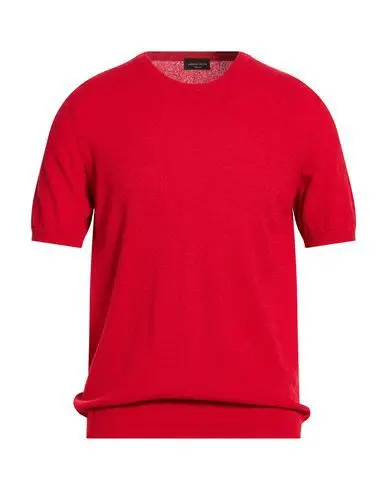 ROBERTO COLLINA Knitted Crewneck Short Sleeve Top - Red