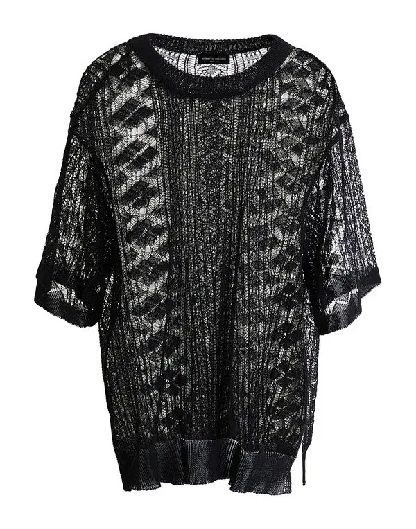 ROBERTO COLLINA Crochet-knit Short Sleeve Sweater