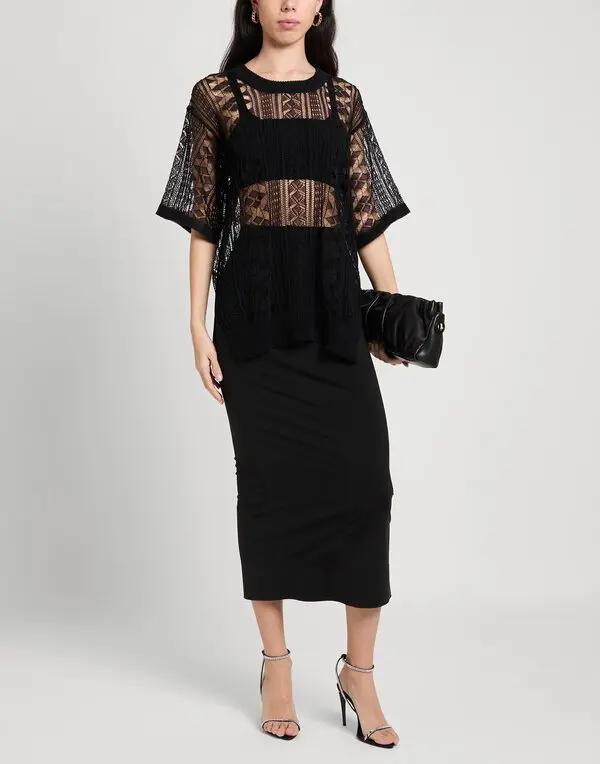 ROBERTO COLLINA Crochet-knit Short Sleeve Sweater