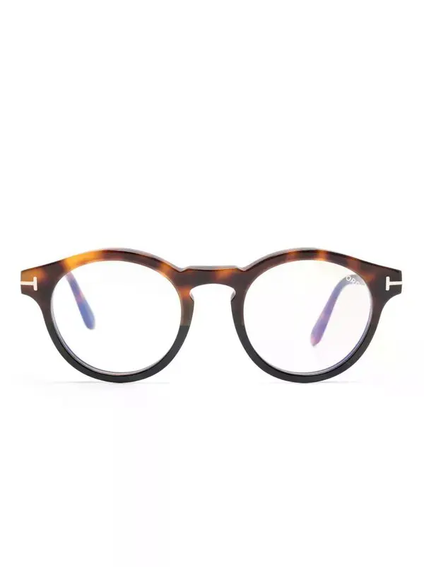 TOM FORD Round Frame Glasses - Brown