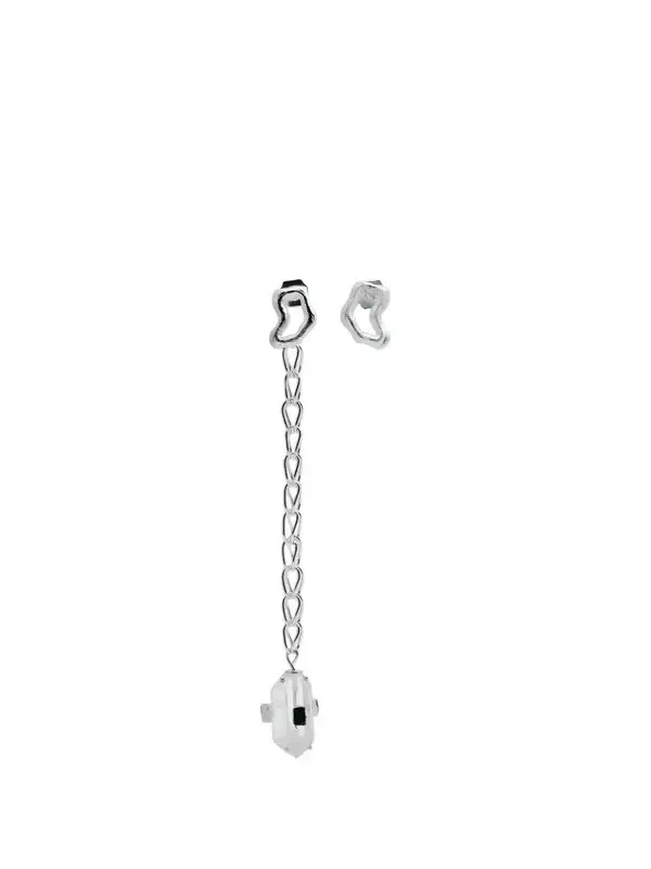 FENOMENA Tena Asymmetric Drop Earrings - Silver