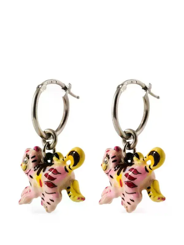 Marni Tiger-pendant Hoop Earrings