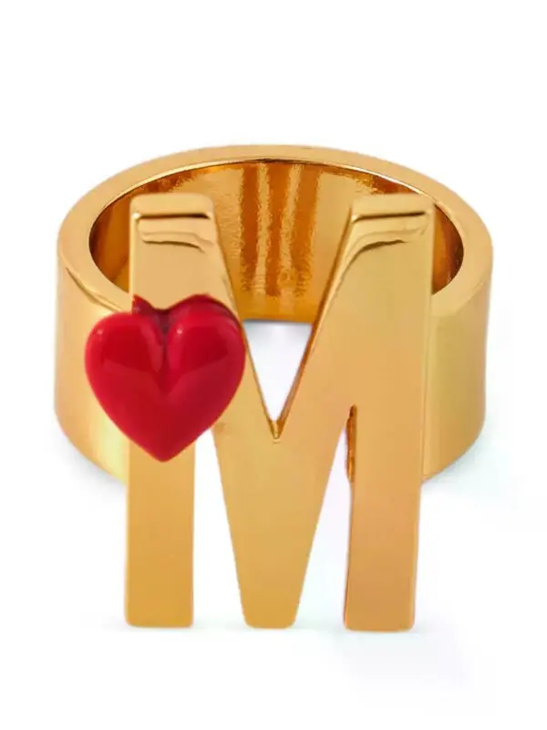Moschino Heart Letter Ring - Gold