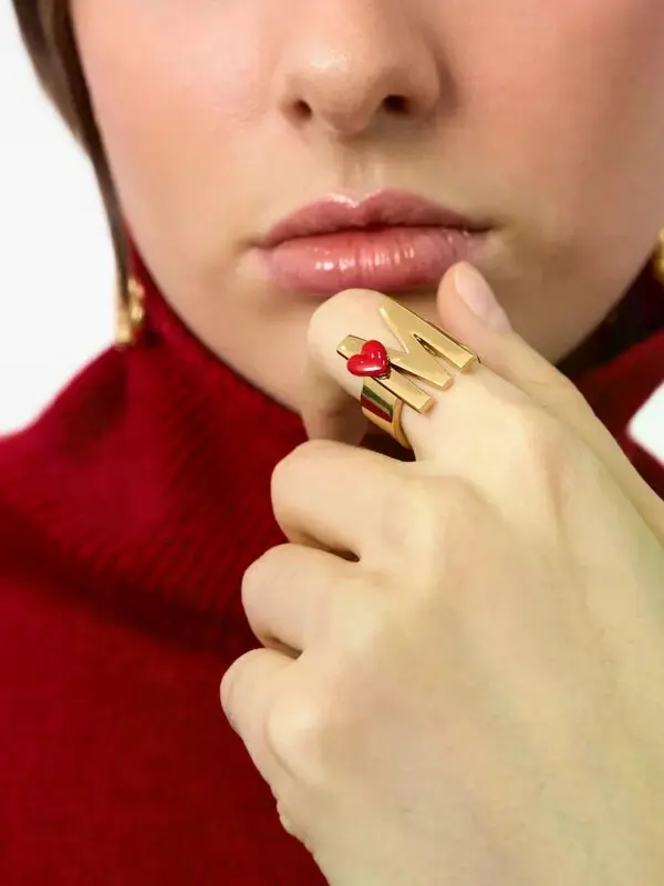 Moschino Heart Letter Ring