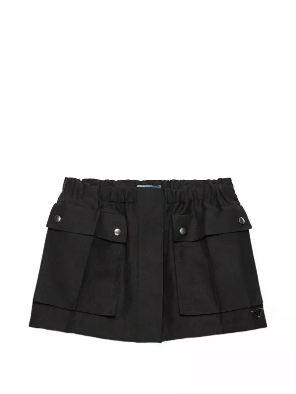 Prada Flap-pocket Drawstring Mini Skirt