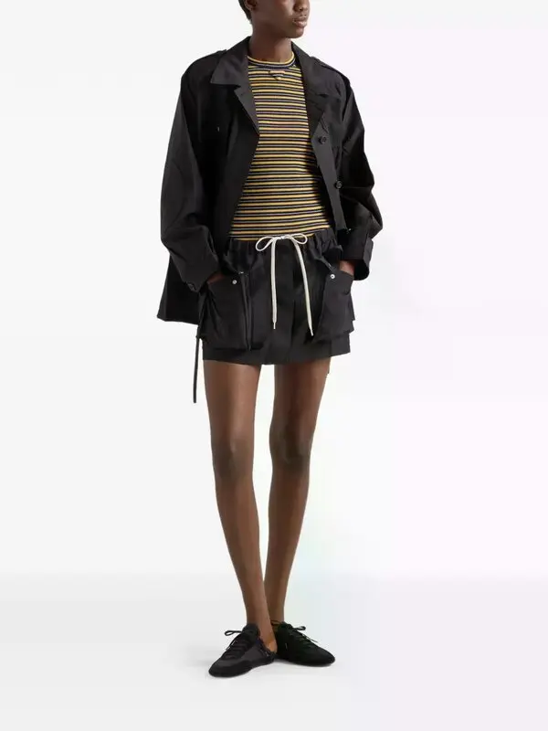 Prada Flap-pocket Drawstring Mini Skirt