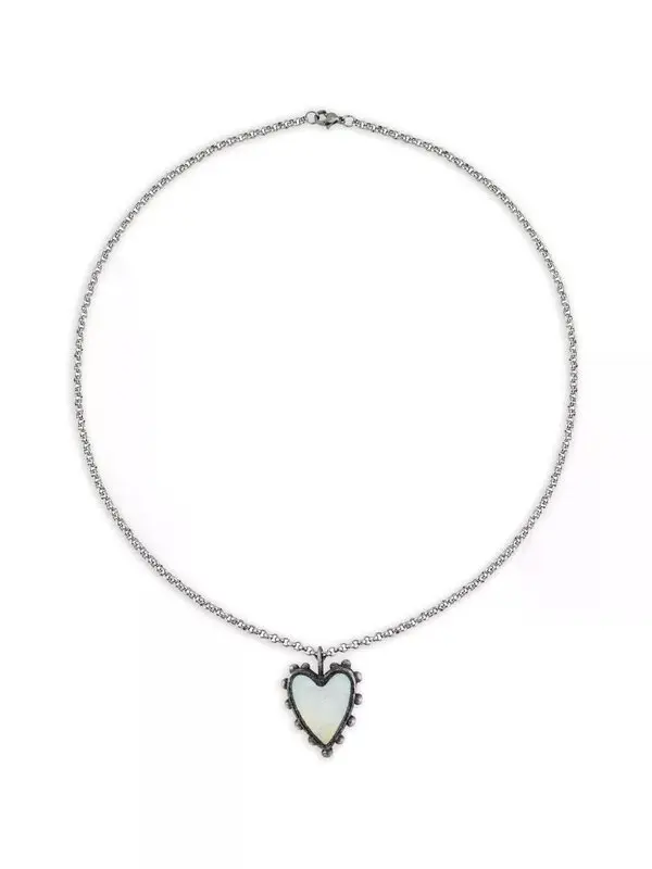 POISON DROP LAB Heart-pendant Mother-of-pearl Necklace - Silver