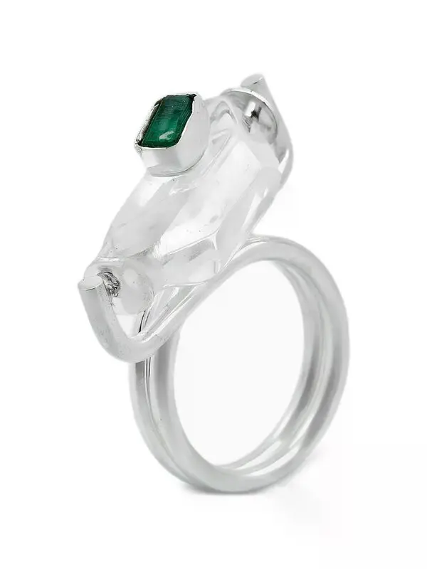 FENOMENA Vera Emerald Ring - Silver
