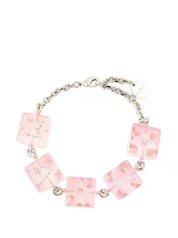 Marni Cube-bead Crystal Bracelet - Pink