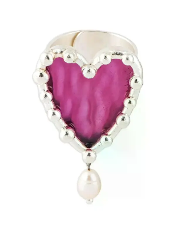 POISON DROP LAB Heart Pearl Ring - Silver