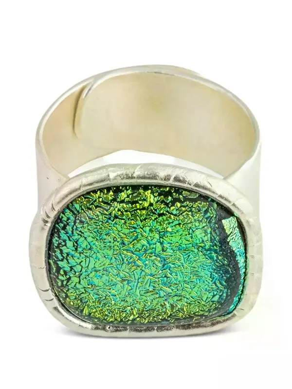 POISON DROP LAB Dichroic Glass Ring - Silver