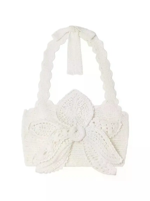Oscar De La Renta Bow Crochet Top
