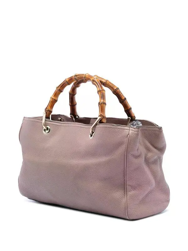 Gucci 2016-2026 Medium Calfskin Bamboo Shopper Satchel - Brown