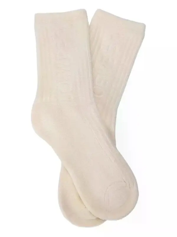 Loewe Logo Ribbed Socks - Neutrals
