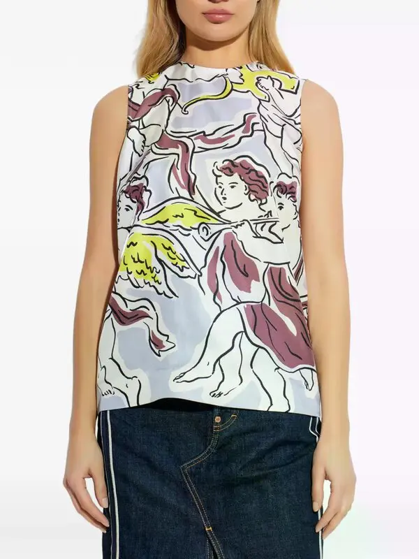 Tory Burch Print Scarf Top