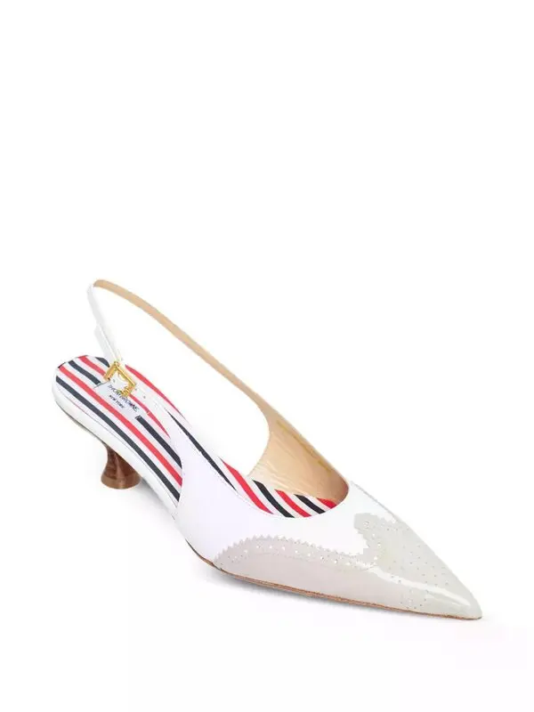 Thom Browne Brogue-detailed Slingback Pumps
