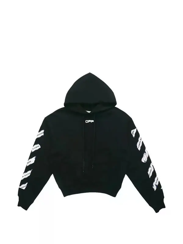 Off-White Arrow Print Loose Hoodie - Black