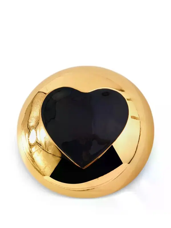 Moschino Enamel-heart Brooch - Gold