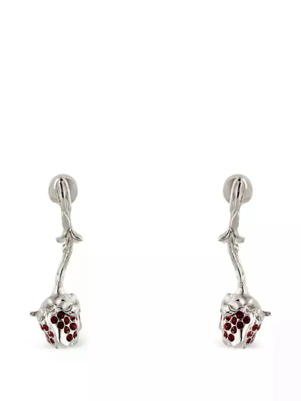 Marni Bud Crystal Dangle Earrings - Silver