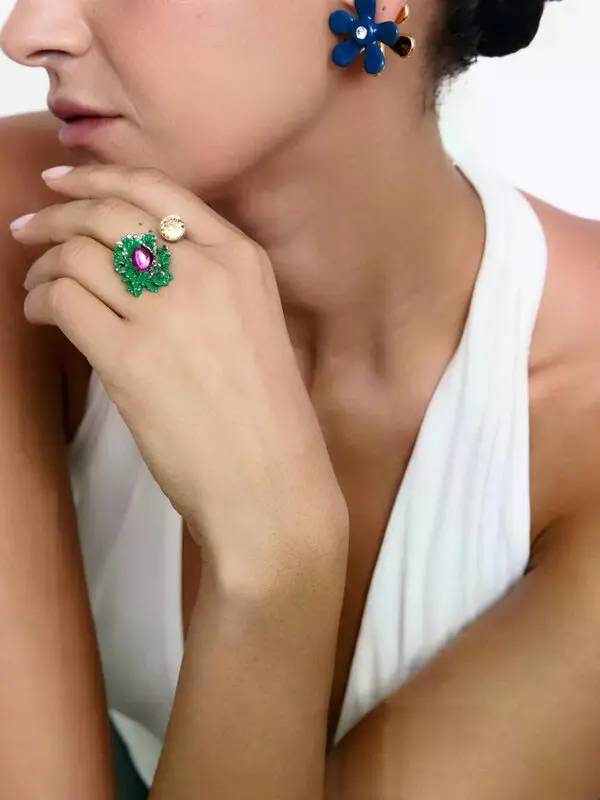 Marni Crystal Flower Ring